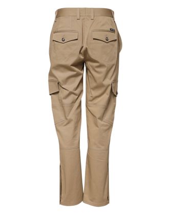Dolce & Gabbana Womens Beige Mid Waist Cargo Tapered Pants Cotton Elastane