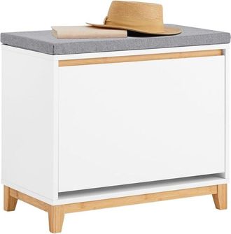 SoBuy SoBuy Banc Chaussures, Rangement pour Chaussures, Armoire à Chaussures, Meuble dEntrée, Coffre avec 1 Abattants et 1 Coussin, pour Couloir, Salon ou