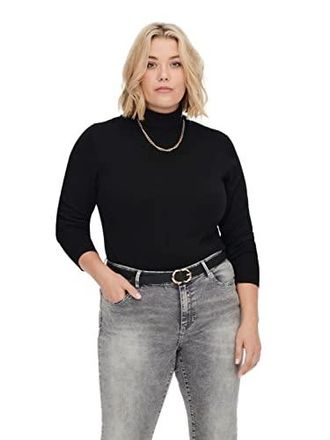 Only CARMAKOMA Carvenice Lifel/S Roll Pull KNT Sweater, Noir, 52-54 Femme