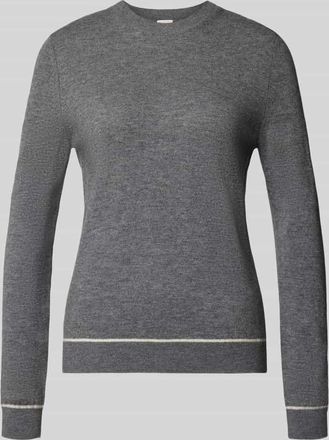 Stefanel Regular Fit Strickpullover aus reiner Lanawolle mit Rippb&uuml;ndchen