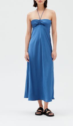 Claudie Pierlot Robe longue bustier bleue