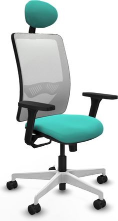 Piqueras y Crespo Schreibtischstuhl mit Rollen Zulema mit 3D-Armlehnen, h&ouml;henverstellbarer Lendenwirbelst&uuml;tze und festem Kopfteil, ausgestattet mit 3 Positionen und Sch