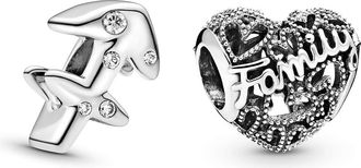 Pandora Pandora Charm Sternzeichen Schütze 798419C01 & Family Herz Charm Sterling-Silber 8,6 x 10,8 x 11,5 mm (T/H/B)