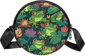 Generic Sac &agrave; bandouli&egrave;re rond pour femme, petit sac &agrave; bandouli&egrave;re amusant avec fermeture &eacute;clair, bretelles r&eacute;glables, sac &agrave; main rond d&eacute;contract&eacute; pour femmes