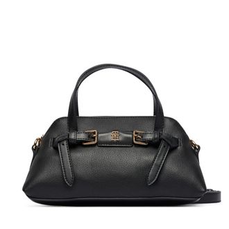 Tommy Hilfiger Handtasche Tommy Hilfiger Th Buckle Mini Tote AW0AW19034 Schwarz