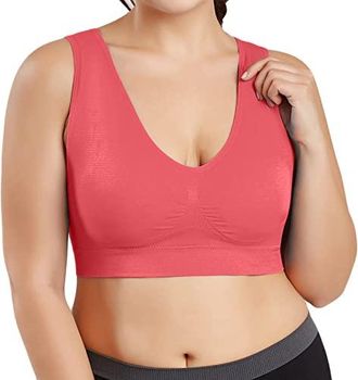 Generic Soutien-gorge Plus Soutien-gorge Taille Ultra Mince Full Cup Tops Grande Couleur Sport Femme Soutien-gorge Chemisier Femme, Rouge past&egrave;que, 6XL