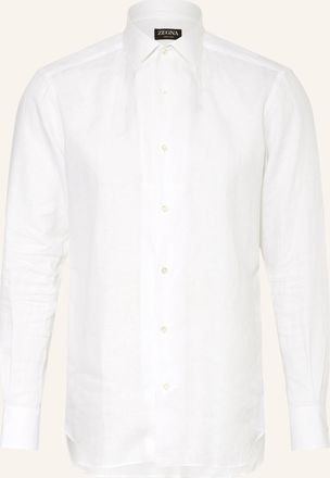 Ermenegildo Zegna Zegna Leinenhemd Regular Fit weiss