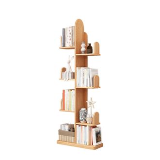 Generic 7-stufiges Baum-B&uuml;cherregal, kreativ gebogenes vertikales B&uuml;cherregal, B&uuml;cherregal, platzsparend, geeignet for die Aufbewahrung von B&uuml;chern und Zeitsc