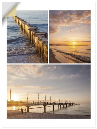 Artland ARTland Wanddeko Wandtattoo selbstklebende Vinylfolie Maritime Deko Ostsee Reise Sonnenuntergang in Zingst Träume vom Meer U5JH