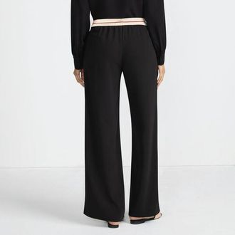 Lands End Satinhose mit Streifenbund, Damen, Größe:36-38 regular, Schwarz, Polyester, by Lands End