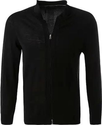 Maerz MAERZ Muenchen Herren Strickjacke blau Merinowolle unifarben