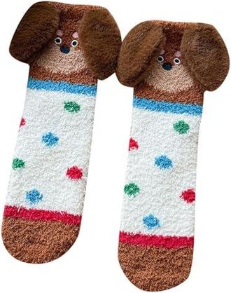 Generic Chaussettes Femme Chaussettes Chaudes Femme Chaussettes Thermiques Femme De Classique En Velours Corail Mi-Longues &Eacute;paissies Id&eacute;ales Pour Dormir Ou Re