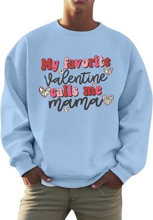 Generic 2026 - Sweat-shirt d&eacute;contract&eacute; &agrave; col rond pour homme et femme - Imprim&eacute; lettre, bleu ciel, XXL