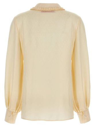 Valentino Garavani Toute La V Jacquard Blouse - Cream