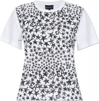 Emporio Armani Femme, Tops, Noir, Taille: 38 FR Logo Cotton T-Shirt