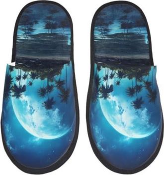 Generic Lune Des Pirates De La Plage Hawa&iuml;enne Femme Homme Pantoufles Chaud Chaussons Doux Slippers Pour Ext&eacute;rieur Automne Hiver M