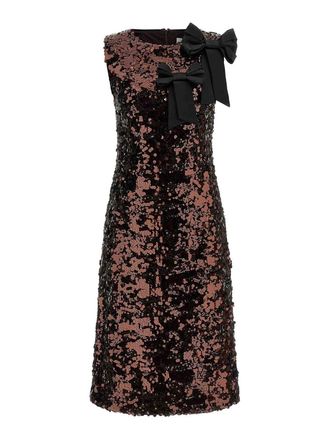 Ganni Robe Au Genou - Marron