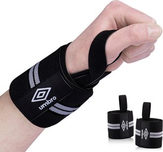 Philips Umbro Handgelenk Bandagen - Handgelenksttze - Zughilfen Krafttraining - 2 Stck Handbandage - Schwarz