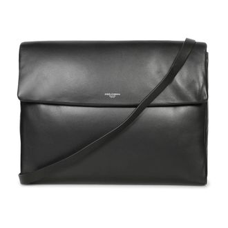 Dolce & Gabbana Logo-Print Umh&auml;ngetasche aus Leder - - Bags - Herren - Schwarzk - ONE SIZE