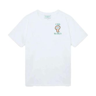 Casablanca Homme, Tops, Blanc, Taille: M Rainbow Mushroom T-shirt