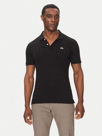 La Martina La Martina Poloshirt Piquet CCMP02 PK001 Schwarz Slim Fit