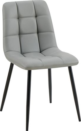 Clp Esszimmerstuhl Antibes Kunstleder I Gesteppter Polsterstuhl I Küchenstuhl Mit Bodenschonern | Belastbar bis 150 kg, Farbe:hellgrau