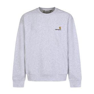 Carhartt Work in Progress American Script Sweat - - Sweatshirts & Hoodies - Herren - Grau - L
