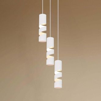 Trio Leuchten [NEUWERTIG] B-Ware Trio Stream H&auml;ngeleuchte Pendelleuchte Lampe Wei&szlig; Metall Gu10 3 Flammig &oslash; 28 Cm