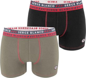 Serge Blanco Lot de 2 Boxers homme surpiq&ucirc;res Class