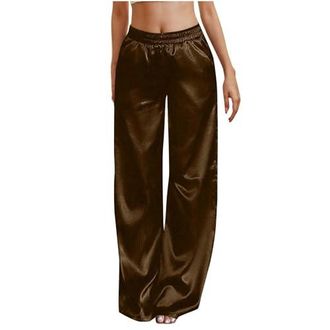 Generic Pantalon &agrave; paillettes pour femme - Taille basse - M&eacute;tallique - Y2K - Streetwear - Mode - F&ecirc;te - Tenue de rave - Pantalon disco - Couleur unie - Jambes