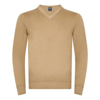 Fedeli Pullover mit V-Ausschnitt - - Knitwear - Herren - Beige - S