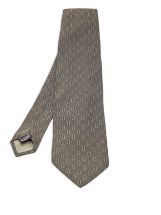 Giorgio Armani cravate à motif géométrique - Gris