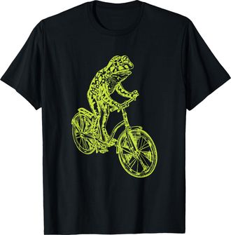 Seembo Frosch Radfahren Fahrrad Lustig Radfahrer Reptilien Biking Bike T-Shirt