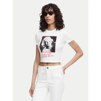 Guess T-Shirt W6YI64 K6710 Wei&szlig; Regular Fit