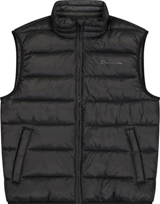 Champion Herren Legacy Outdoor (220343) -Wr Light Nylon Cir&egrave; 35gr Tonal Script Logo High-Neck Gef&uuml;tterte Weste, Schwarz (KK001), L