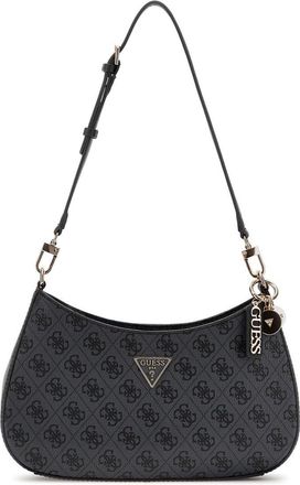 Guess Noelle II Top Zipper Shoulder Bag Coal Logo