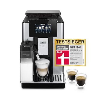 DeLonghi PrimaDonna Soul - Perfetto Kaffeevollautomat mit LatteCrema-Milchaufsch&auml;umer, 18 One-Touch-Getr&auml;nke, Touch-Display, Silber-Schwarz (ECAM612.55.SB)