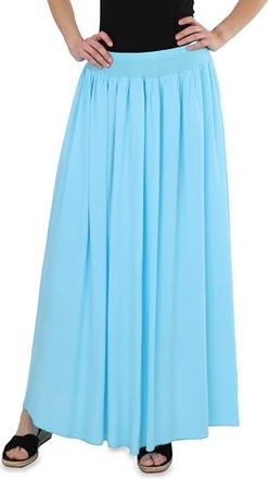 Malito more than fashion Malito 2203 Jupe longue opaque pour femme avec taille élastique, Bleu ciel, 38-44