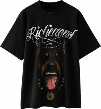 John Richmond Homme, Tops, Noir, Taille: 2XL Rmp26301Ts T-shirt &agrave; imprim&eacute; graphique