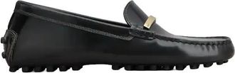 Tod's Polished Calfskin Moccasins With Metallic Bar Acce - Gr. 37,5 (EU) - in Schwarz