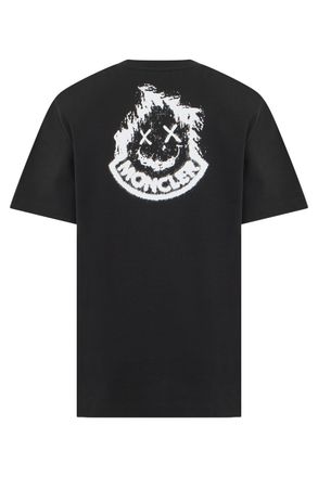 Moncler Mens T-Shirt Black Cotton T-Shirts And Polos