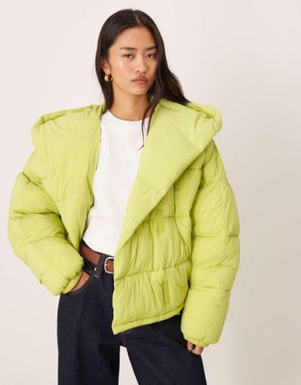 Calvin Klein Jeans Doudoune oversize coupe carr&eacute;e - Citron vert