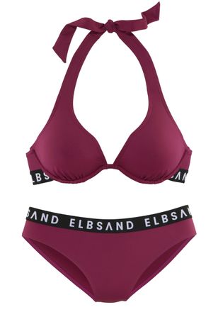 Elbsand Damen Bügel-Bikini elastisches Band mit Markenschriftzug, herausnehmbare Softcups, Trendiger und bequemer Bikini, ideal für den Strand und sportliche 