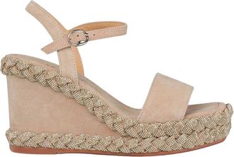Alma En Pena Alma EN Pena, Femme, Chaussures, Beige, Taille: 40 EU Sandale compensée détails strass