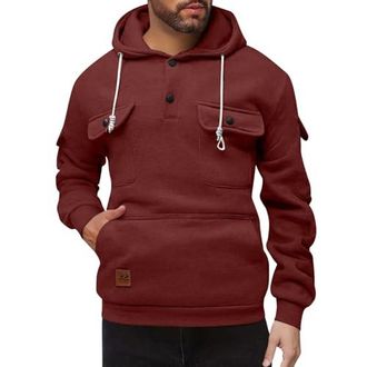 Generic Sweat à capuche pour homme - Veste militaire cargo - Style décontracté - Manches longues - Style décontracté - Uni - Plusieurs poches - Confortable - 
