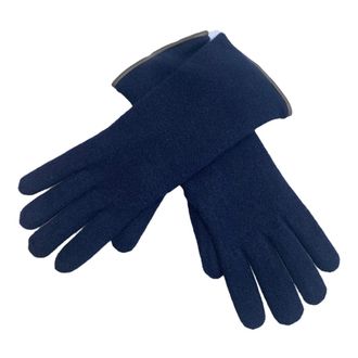 Restelli Guanti Kaschmir Doppelhandschuhe Blau/Tortora Italien - - Accessories - Damen - Blau - 7 IN