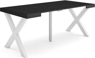 Skraut Home | Ausziehbarertisch | Multifunktionaler ausziehbarer | 180 | Für 8 Gäste | Massivholz Beine | Moderner Stil | Schwarz