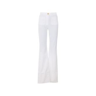 Elisabetta Franchi Femme, Jeans, Blanc, Taille: W28 Jean &Eacute;vas&eacute; avec Petites Poches