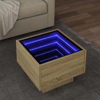 vidaXL Vidaxl - Table dappoint et led ch&ecirc;ne sonoma 40x40x30 cm bois ing&eacute;nierie
