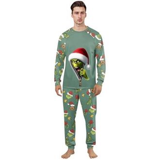 Generic Le Grinch Pyjama Noel Famille De Grinch Garcon Ensembles Deguisement Pull Coton Hiver Chaud Et Doux Bebe Couple Adulte Femme Noël Costume The Homme Ve